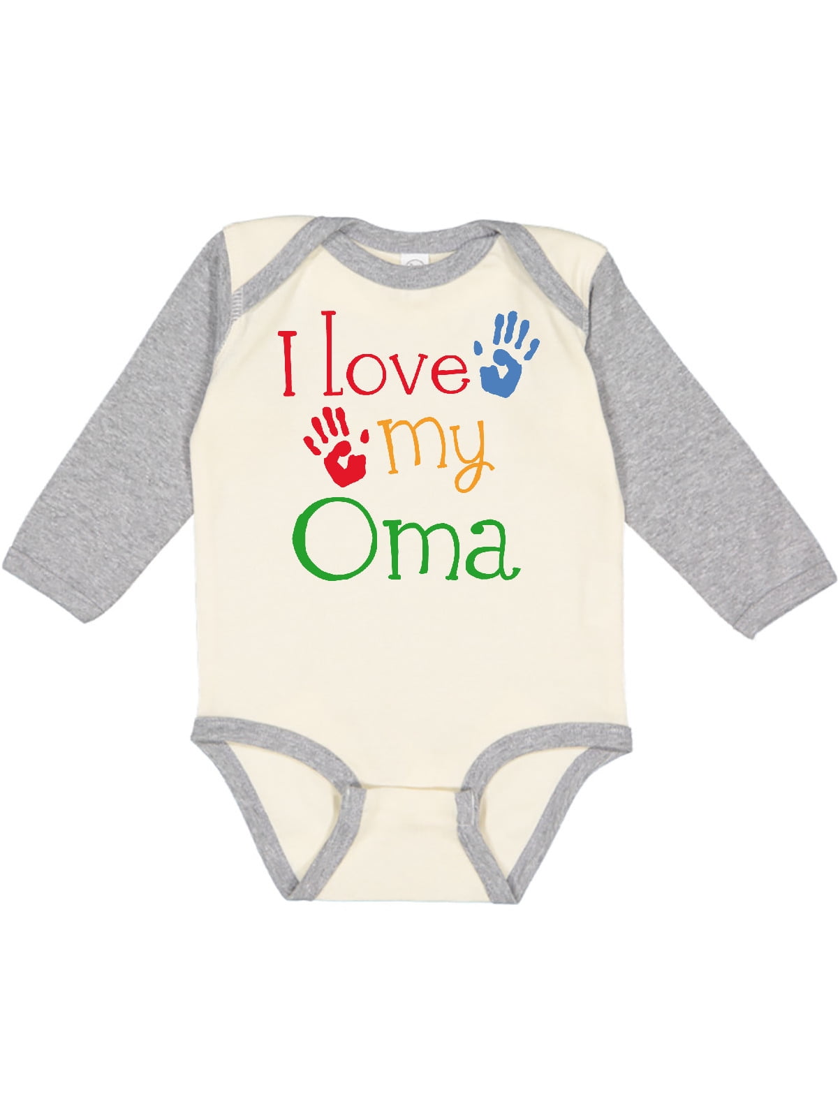Inktastic I Love My Oma Grandchild Gift Boys or Girls Long Sleeve Baby Bodysuit - Walmart.com
