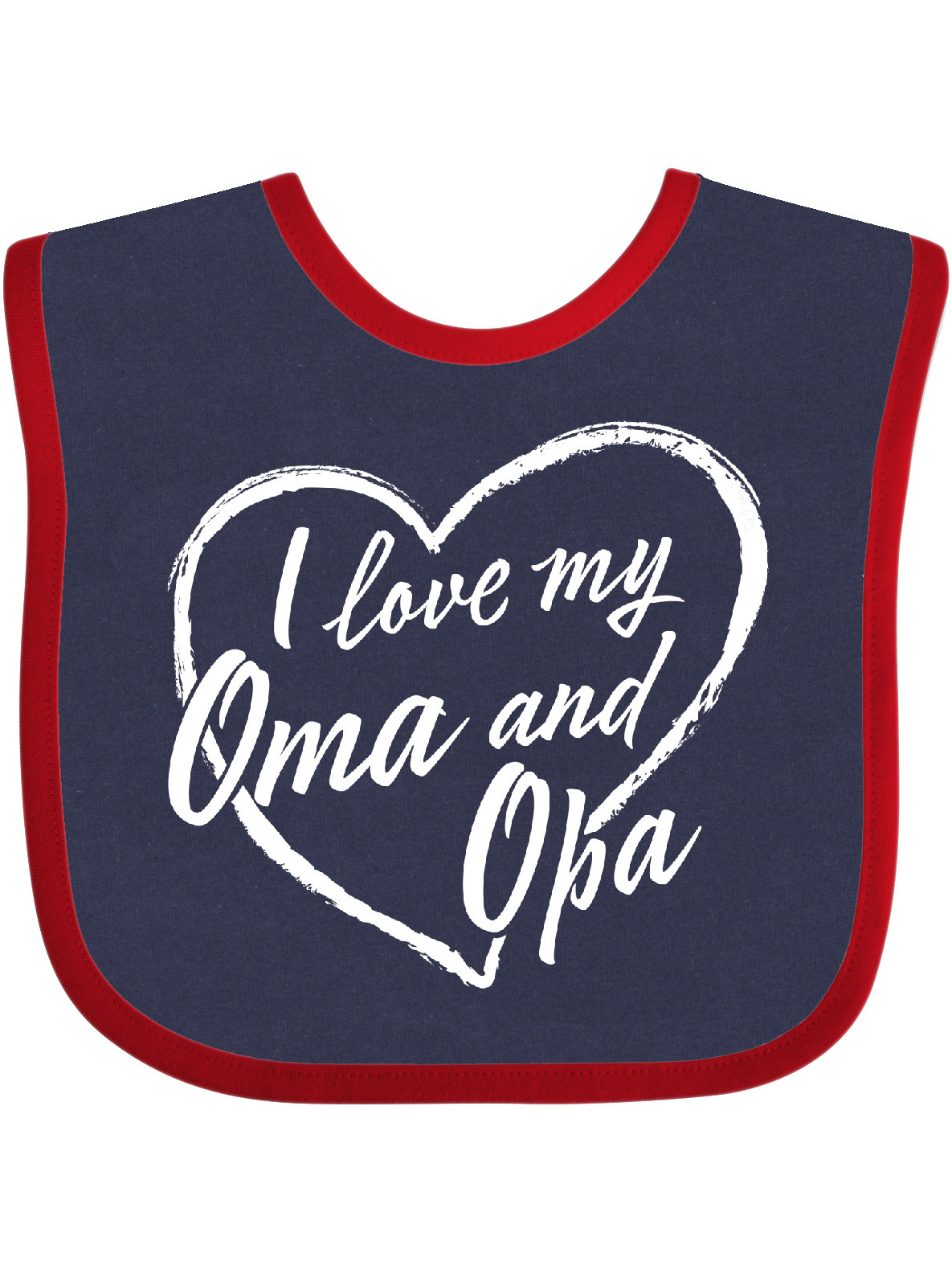 Inktastic I Love My Oma and Opa in White Chalk Heart Boys or Girls Baby Bib - Walmart.com