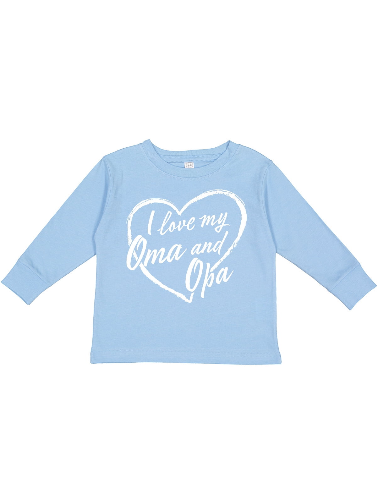 Inktastic I Love My Oma and Opa in White Chalk Heart Boys or Girls Long Sleeve Toddler T-Shirt ...