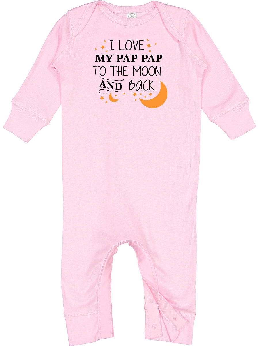Inktastic I Love My Pap Pap to the Moon and Back Baby Romper Coveralls ...