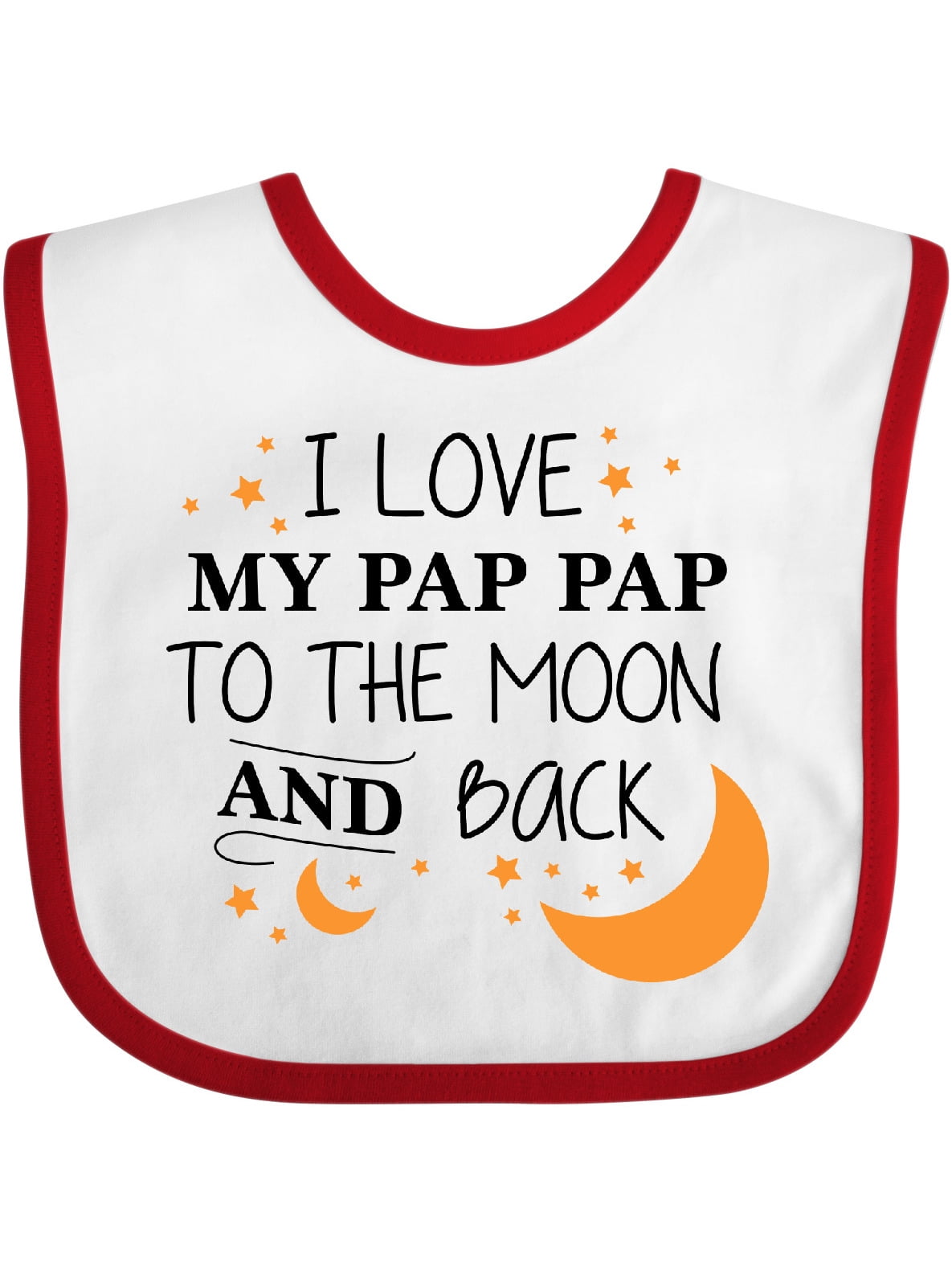 Inktastic I Love My Pap Pap to the Moon and Back Boys or Girls Baby Bib ...