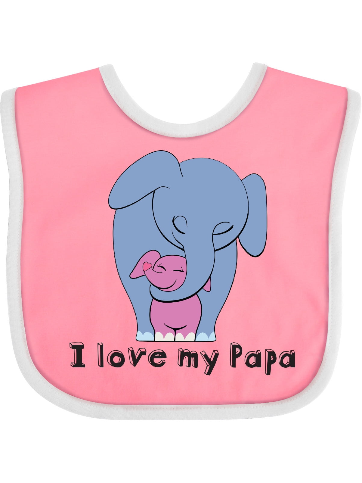 Inktastic I Love My Papa Elephant Blue Pink Girls Baby Bib - Walmart.com