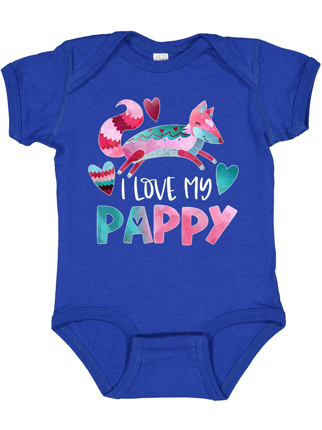 Inktastic I Love My Pappy Pink and Blue Fox with Hearts Boys or Girls ...