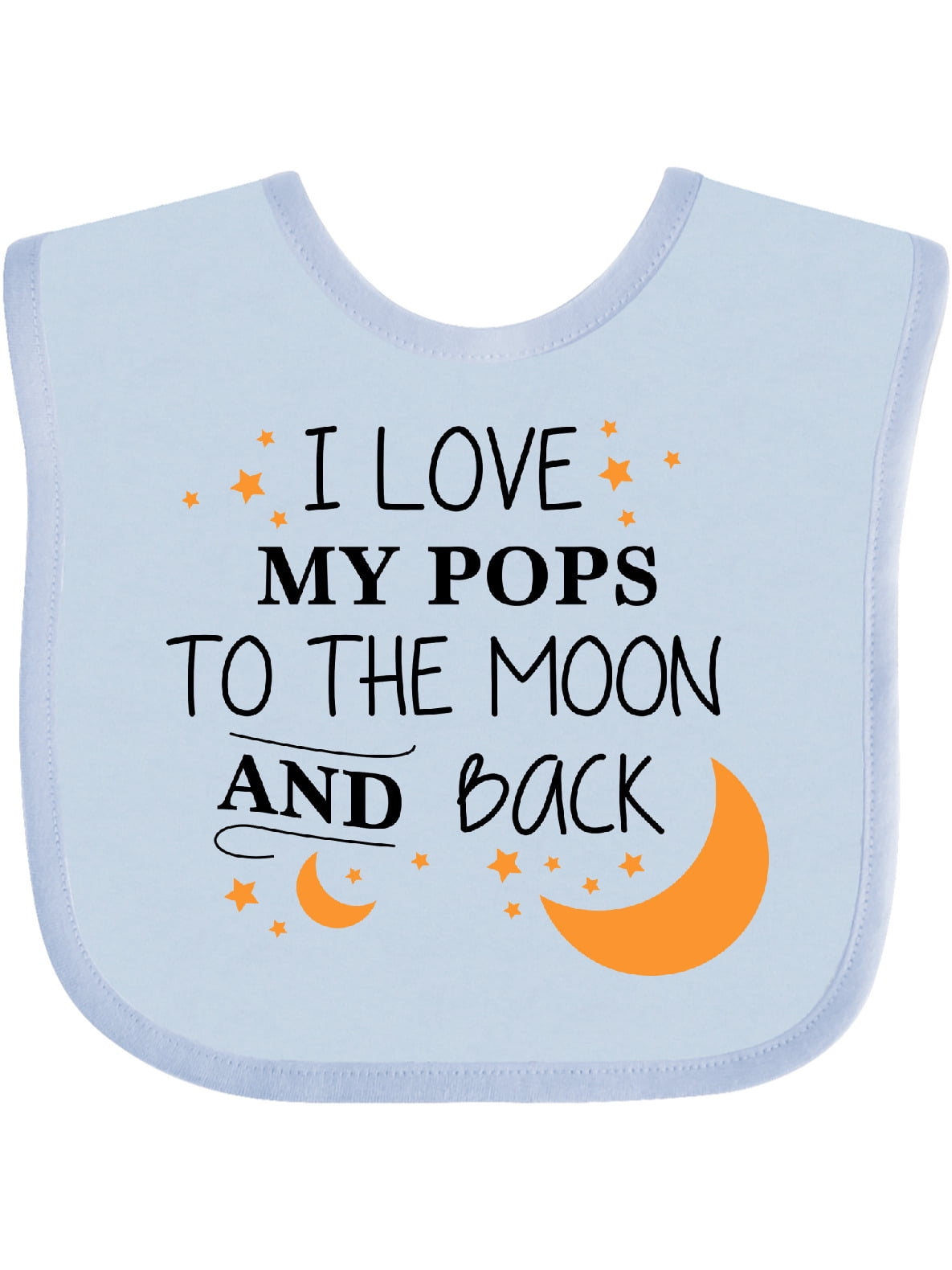 Inktastic I Love My Pops to the Moon and Back Boys or Girls Baby Bib ...