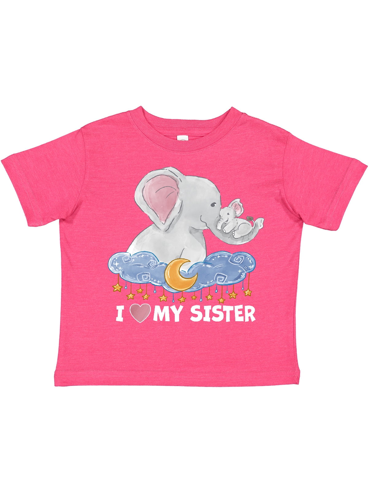 Inktastic I Love My Sister Cute Elephants with Moon and Stars Boys or Girls Toddler T-Shirt ...
