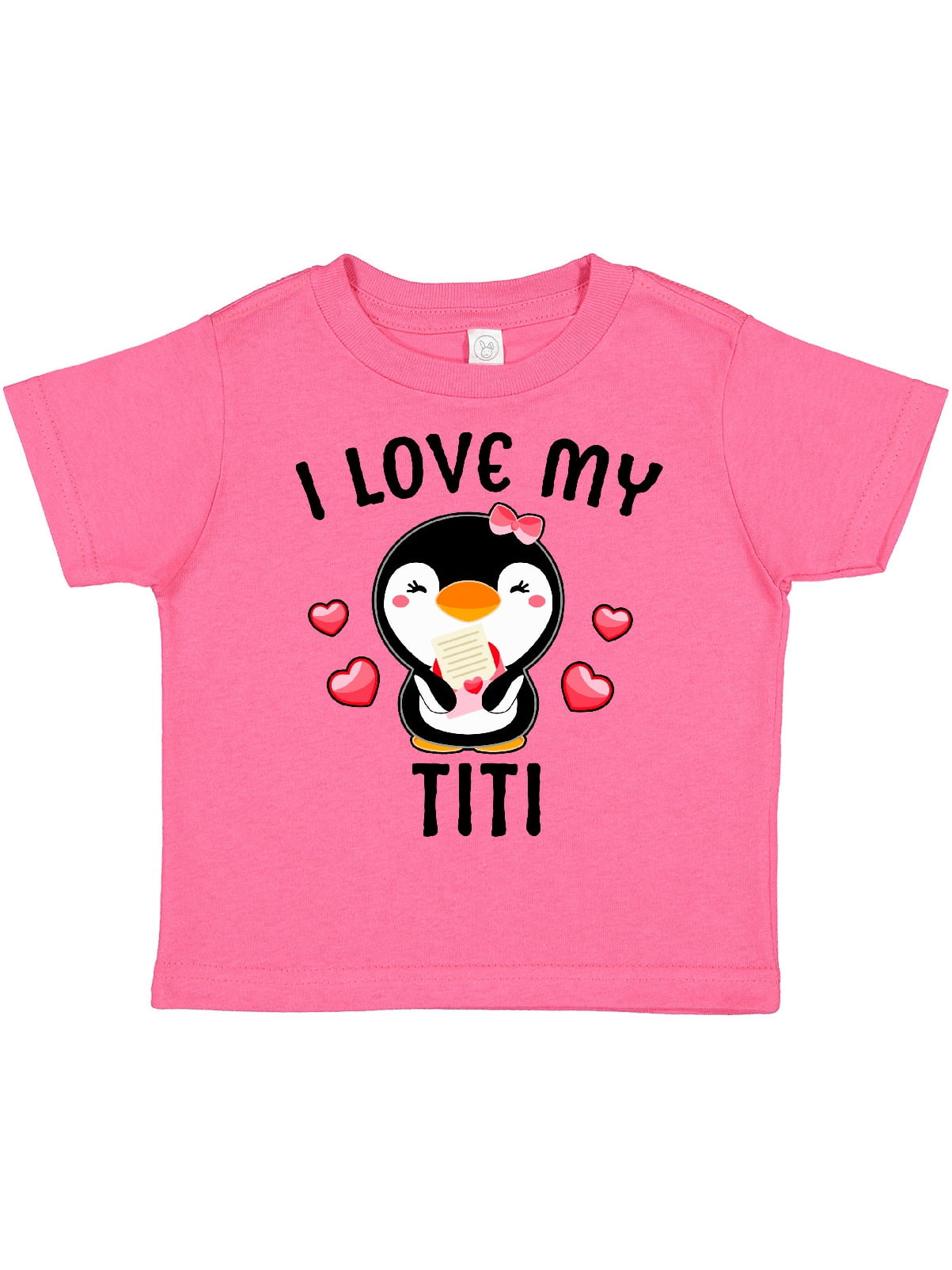 Inktastic I Love My Titi with Cute Penguin and Hearts Girls Toddler T ...