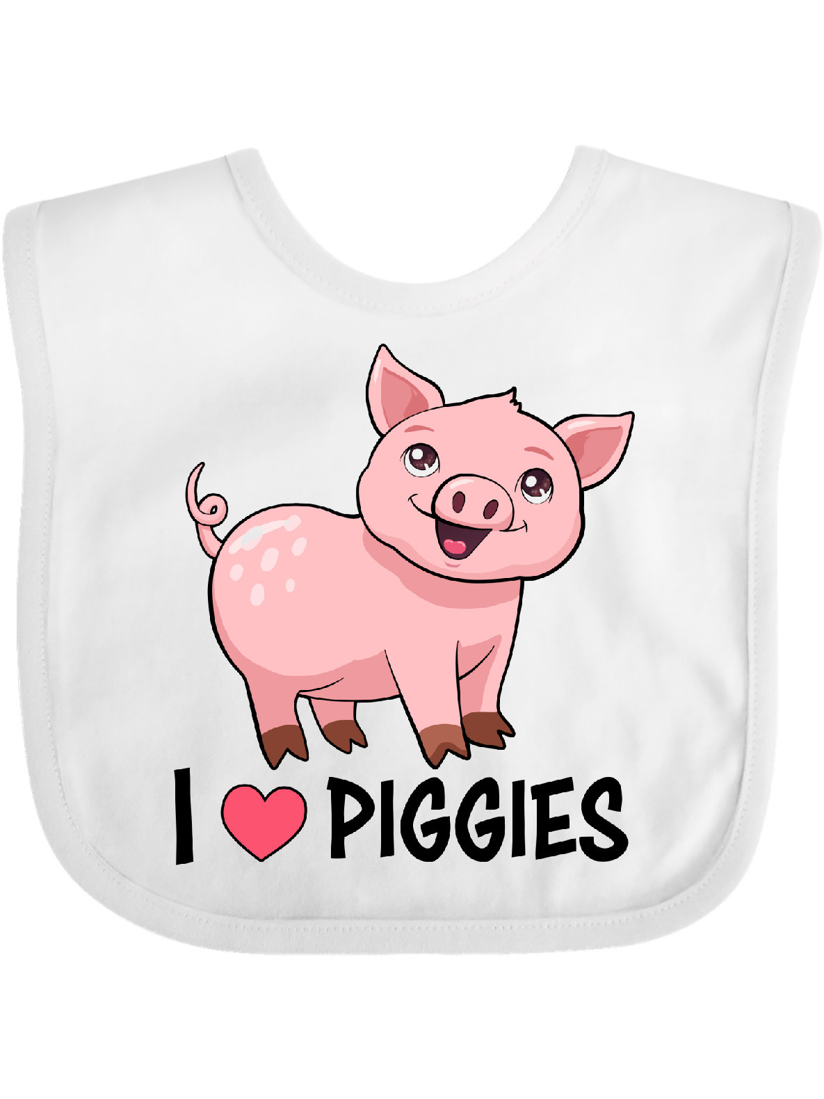 Inktastic I Love Piggies- Cute Pig Boys or Girls Baby Bib - Walmart.com