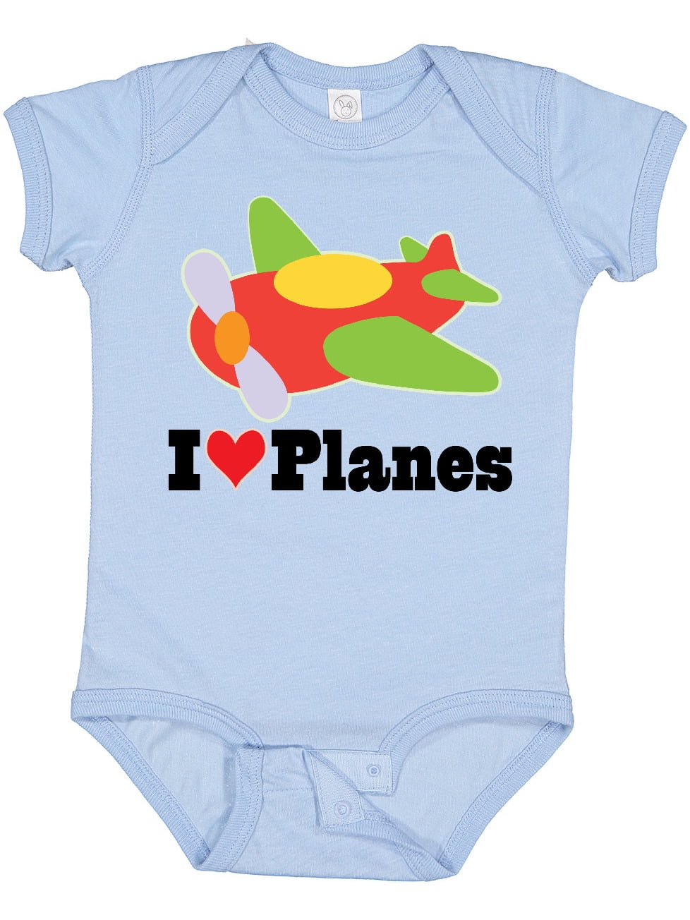Inktastic I Love Planes Cute Airplane Boys or Girls Baby Bodysuit ...