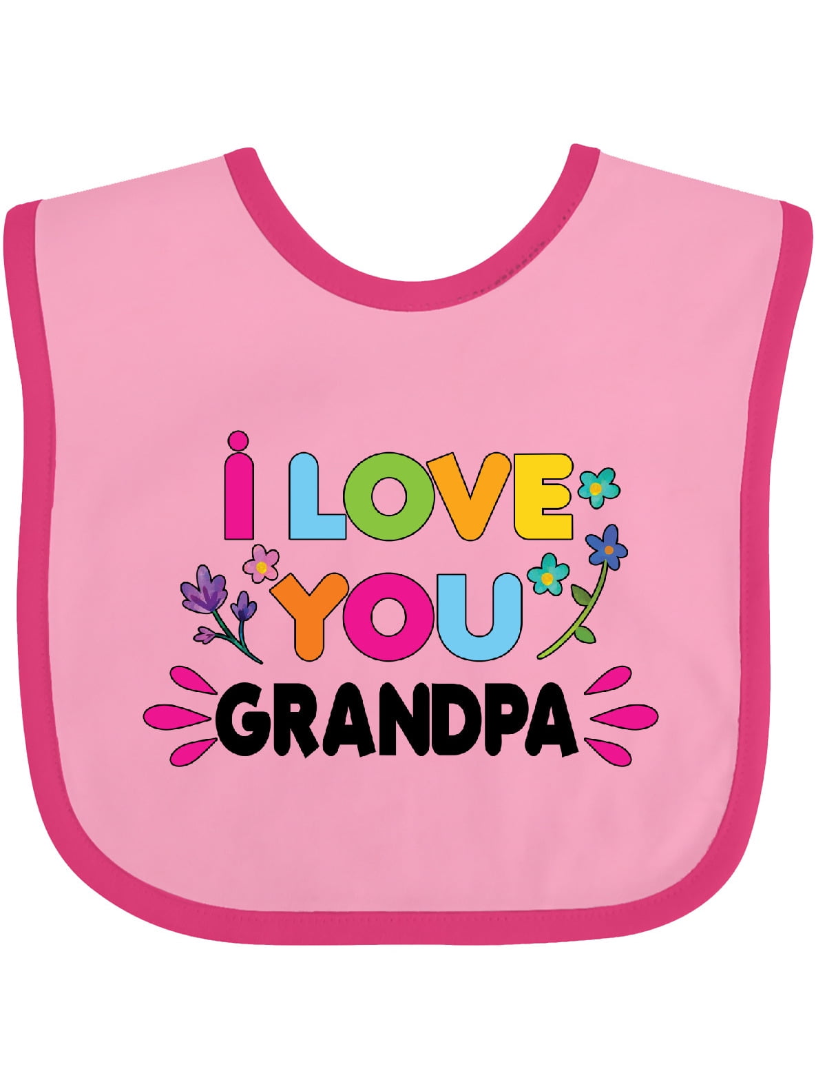 Inktastic I Love You Grandpa with Flowers Girls Baby Bib - Walmart.com