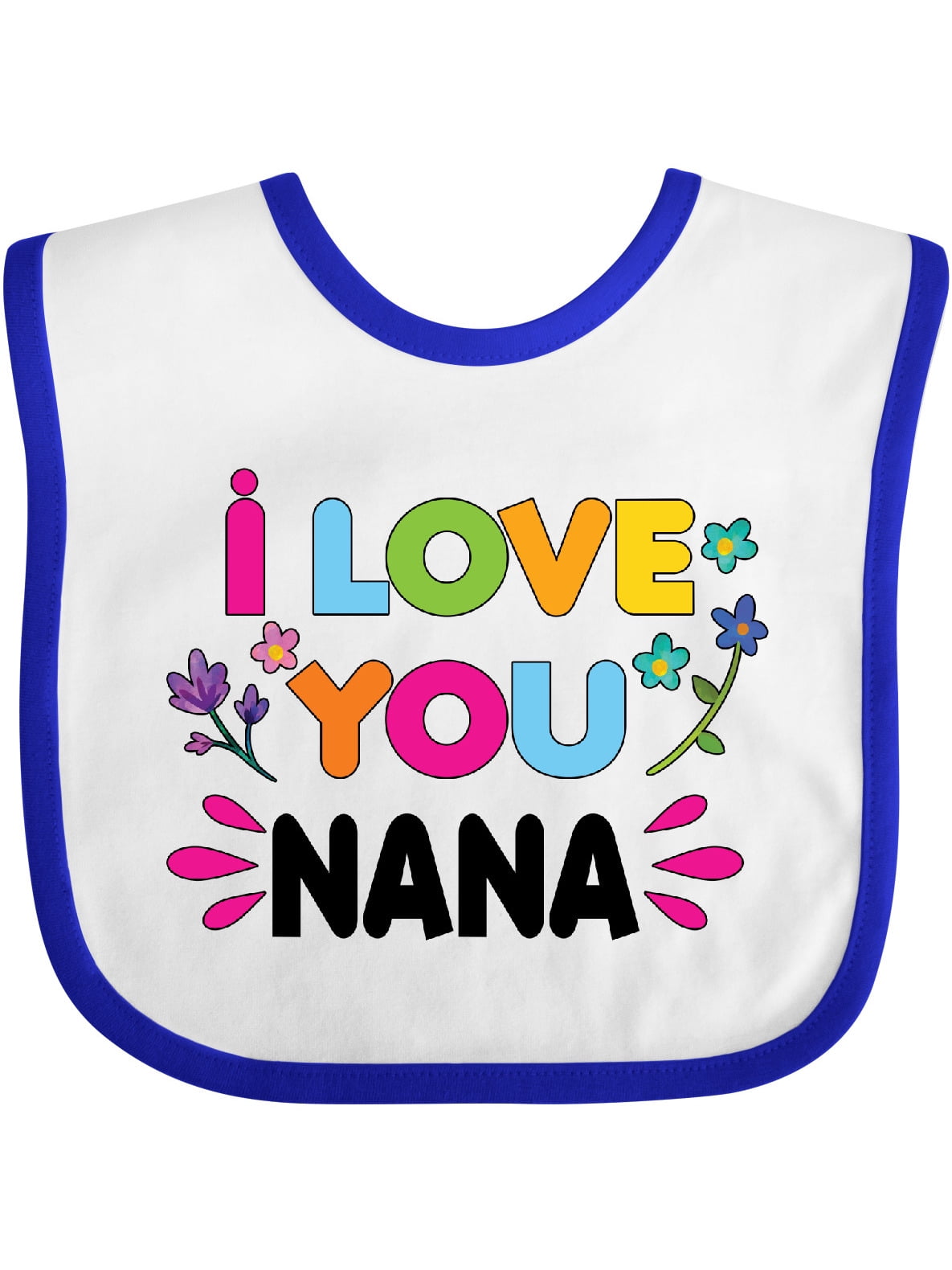 Inktastic I Love You Nana with Flowers Girls Baby Bib - Walmart.com