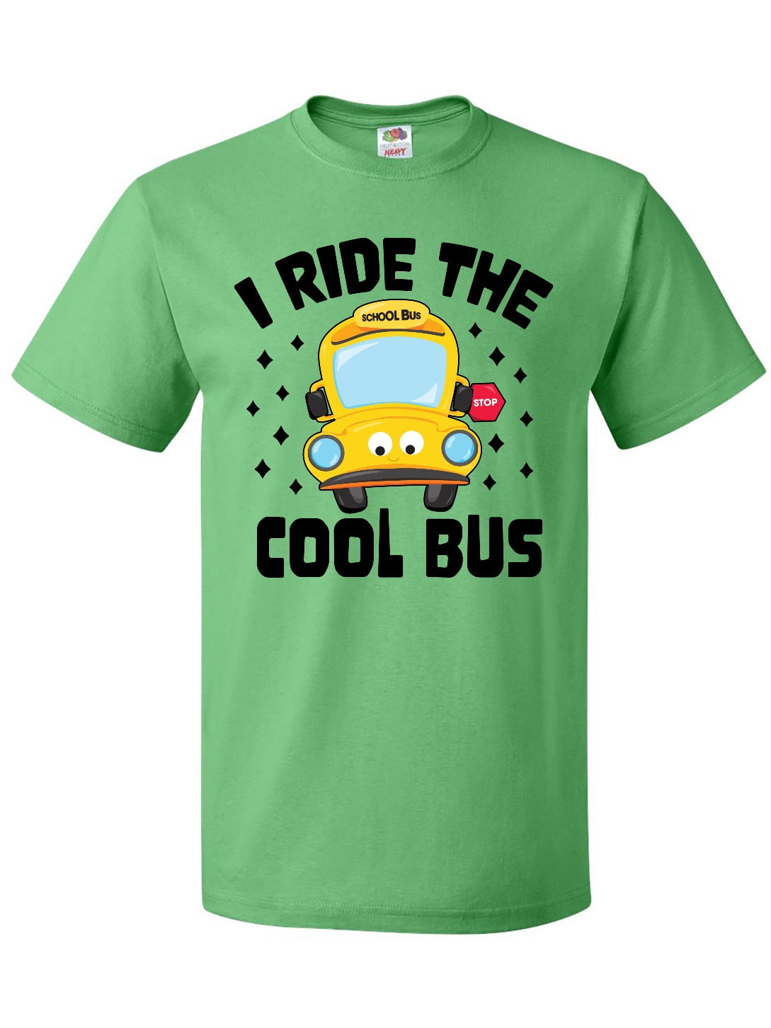 Inktastic I Ride the Cool Bus with Yellow Bus T-Shirt - Walmart.com