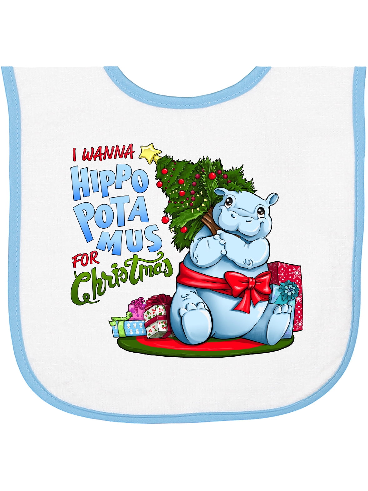 Inktastic I Wanna Hippopotamus for Christmas Cute Hippo Baby Terry ...