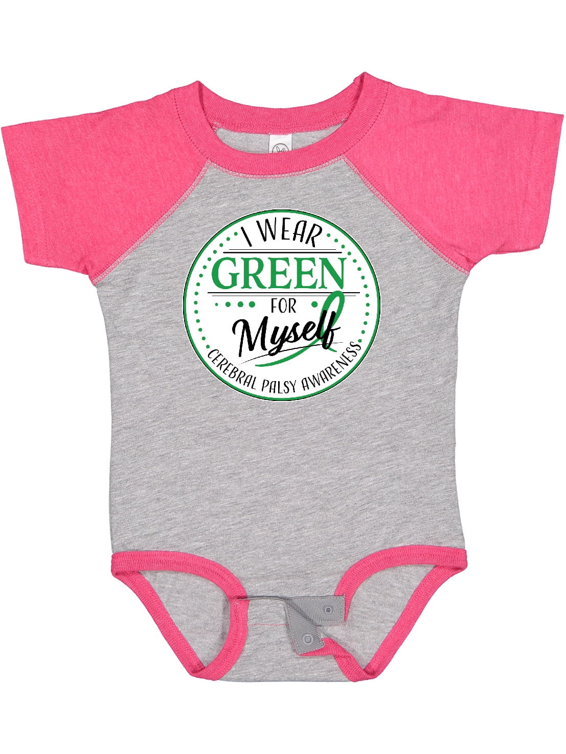 Inktastic I Wear Green for Myself- Cerebral Palsy Awareness Boys or Girls Baby Bodysuit ...