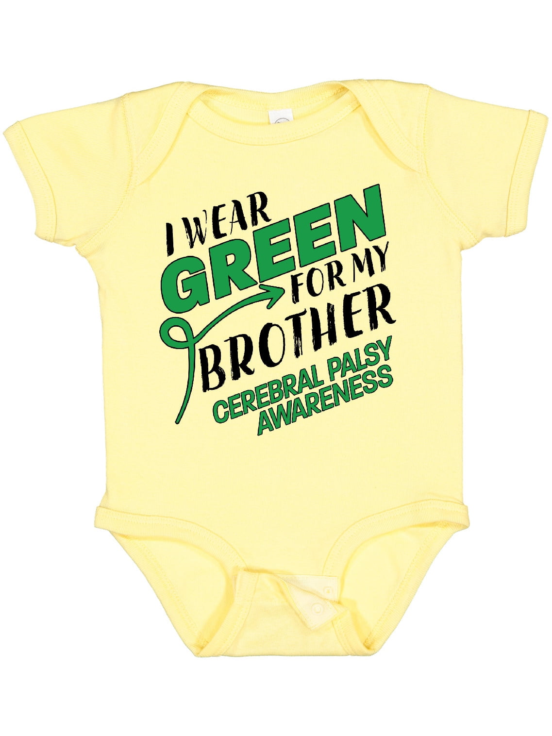 Inktastic I Wear Green for my Brother- Cerebral Palsy awareness Boys or Girls Baby Bodysuit ...