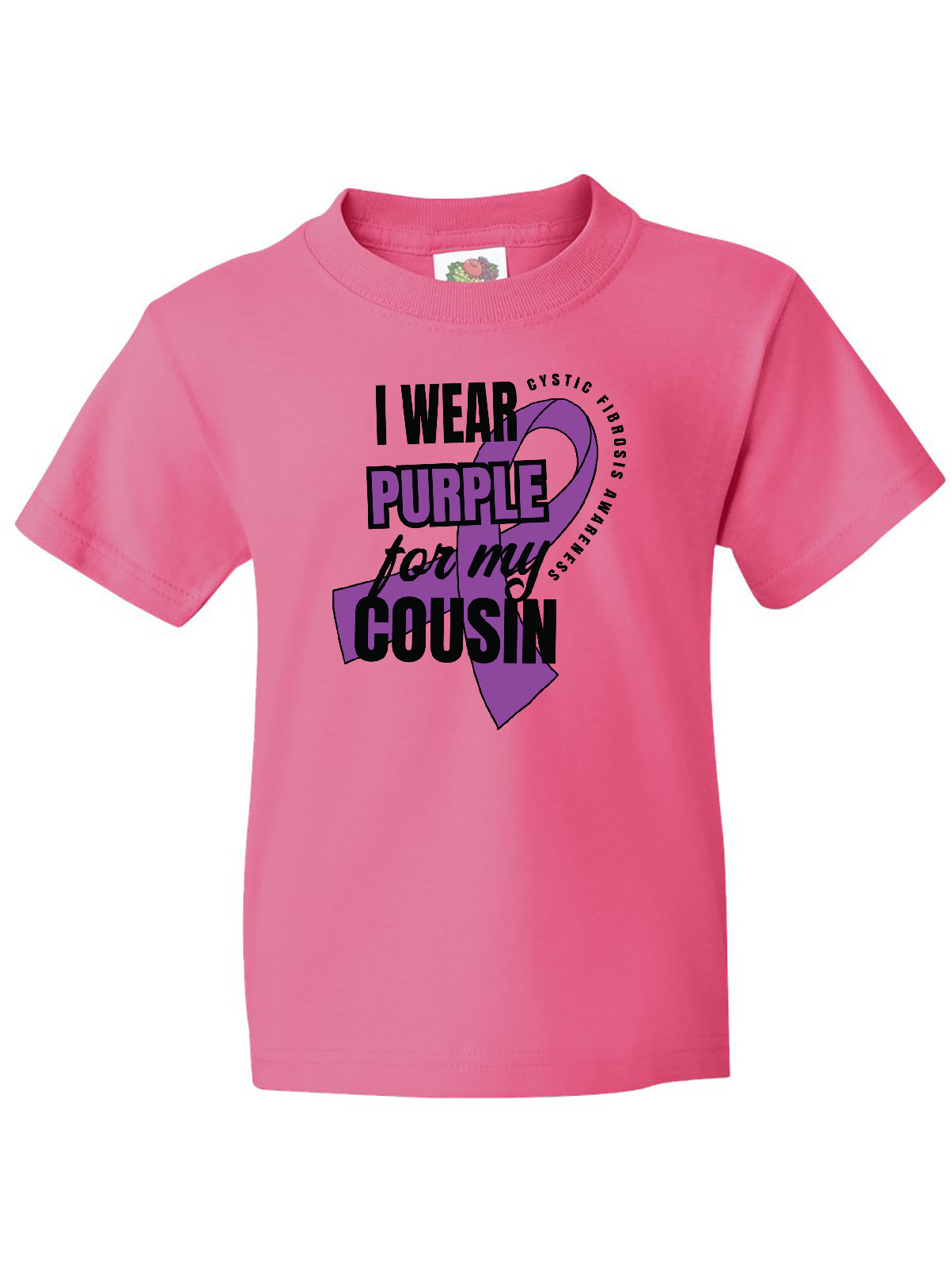 Inktastic I Wear Purple For My Cousin Cystic Fibrosis Awareness Youth T-Shirt - Walmart.com