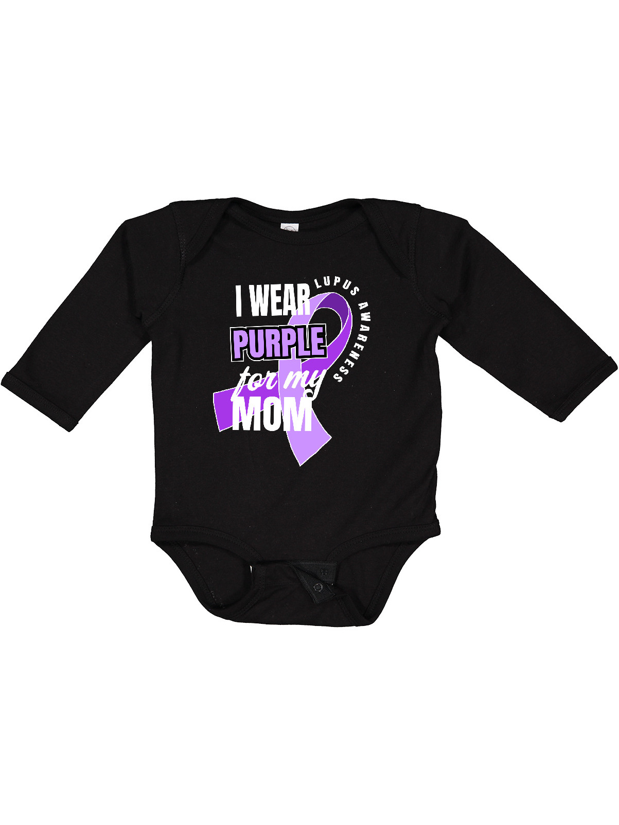Inktastic I Wear Purple For My Mom Lupus Awareness Boys or Girls Long Sleeve Baby Bodysuit ...