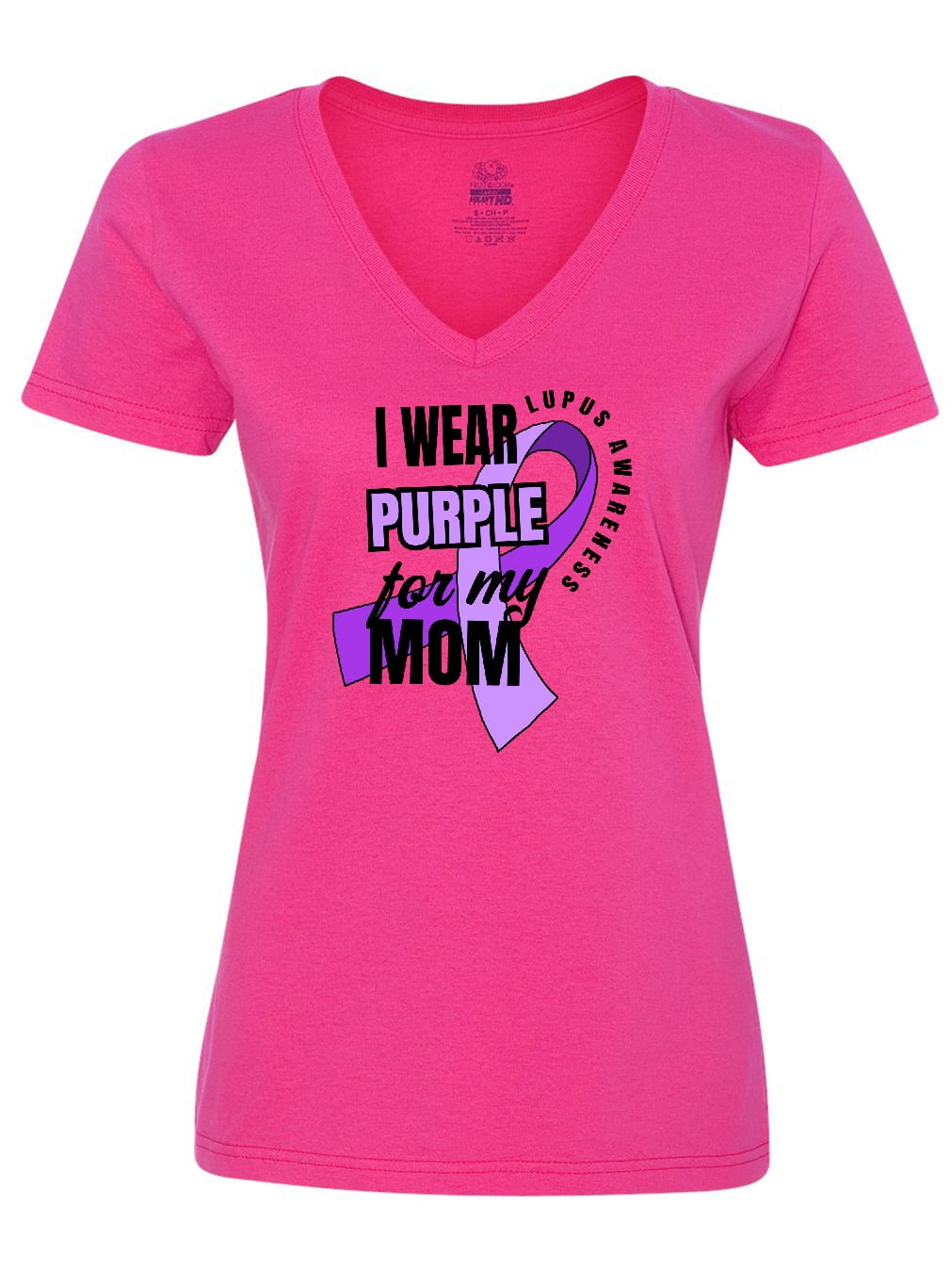Inktastic I Wear Purple For My Mom Lupus Awareness Women's V-Neck T-Shirt - Walmart.com