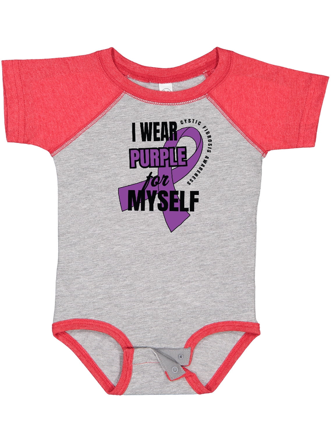 Inktastic I Wear Purple For Myself Cystic Fibrosis Awareness Boys or Girls Baby Bodysuit ...