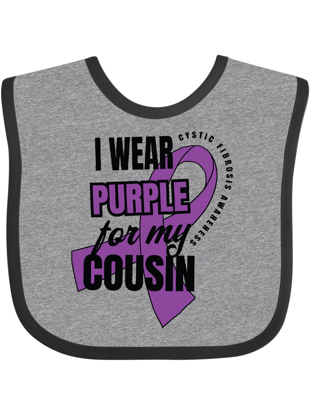 Inktastic I Wear Purple for My Cousin Cystic Fibrosis Awareness Boys or Girls Baby Bib - Walmart.com