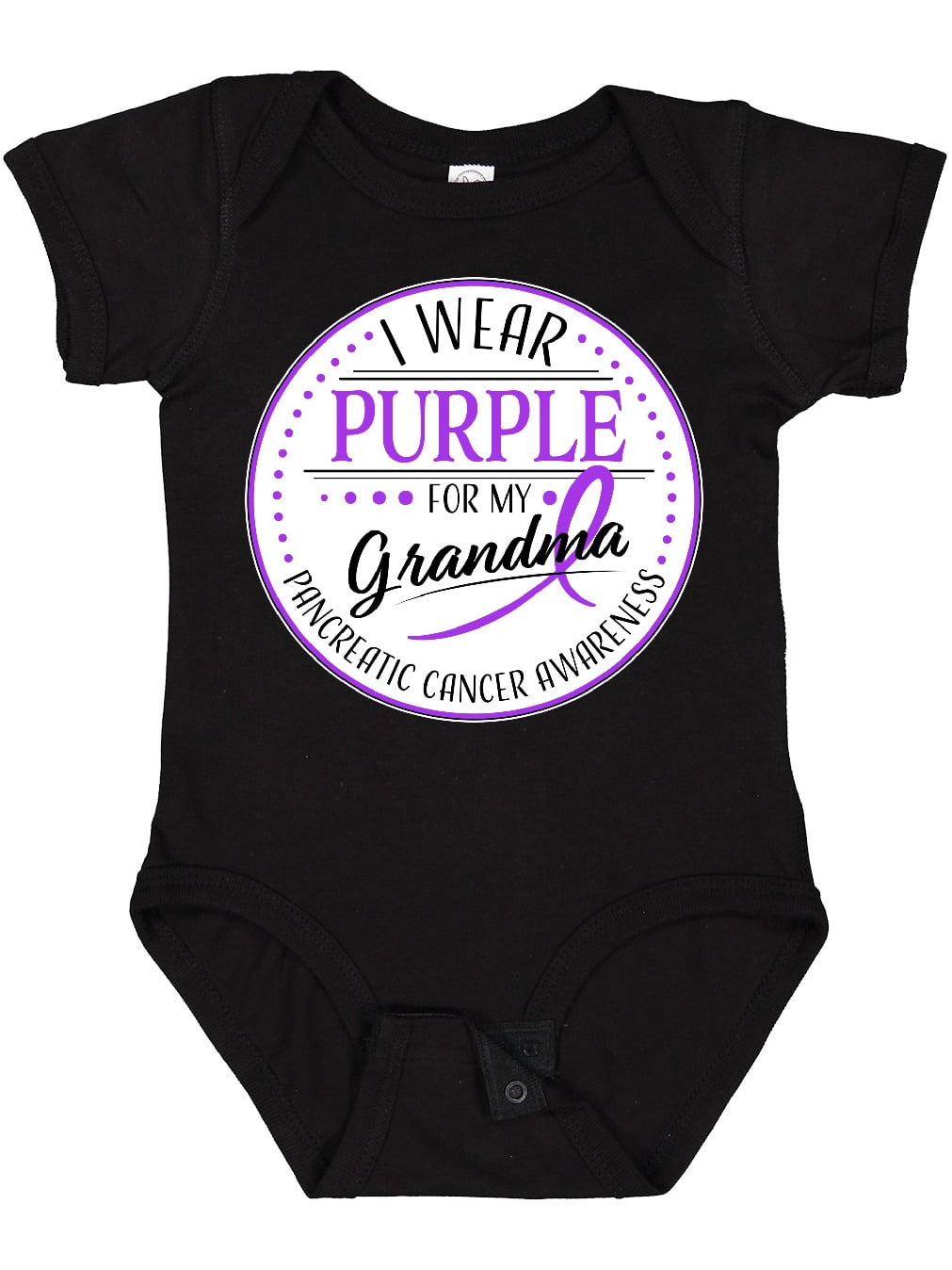 Inktastic I Wear Purple for My Grandma- Pancreatic Cancer Awareness Boys or Girls Baby Bodysuit ...