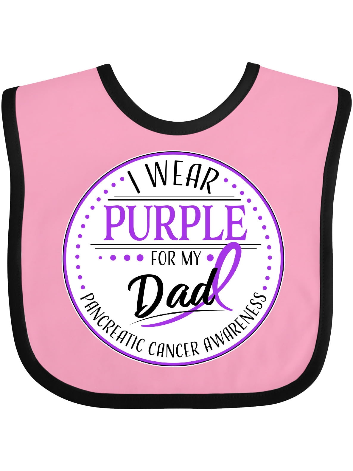 Inktastic I Wear Purple for my Dad- Pancreatic Cancer Awareness Boys or Girls Baby Bib - Walmart.com