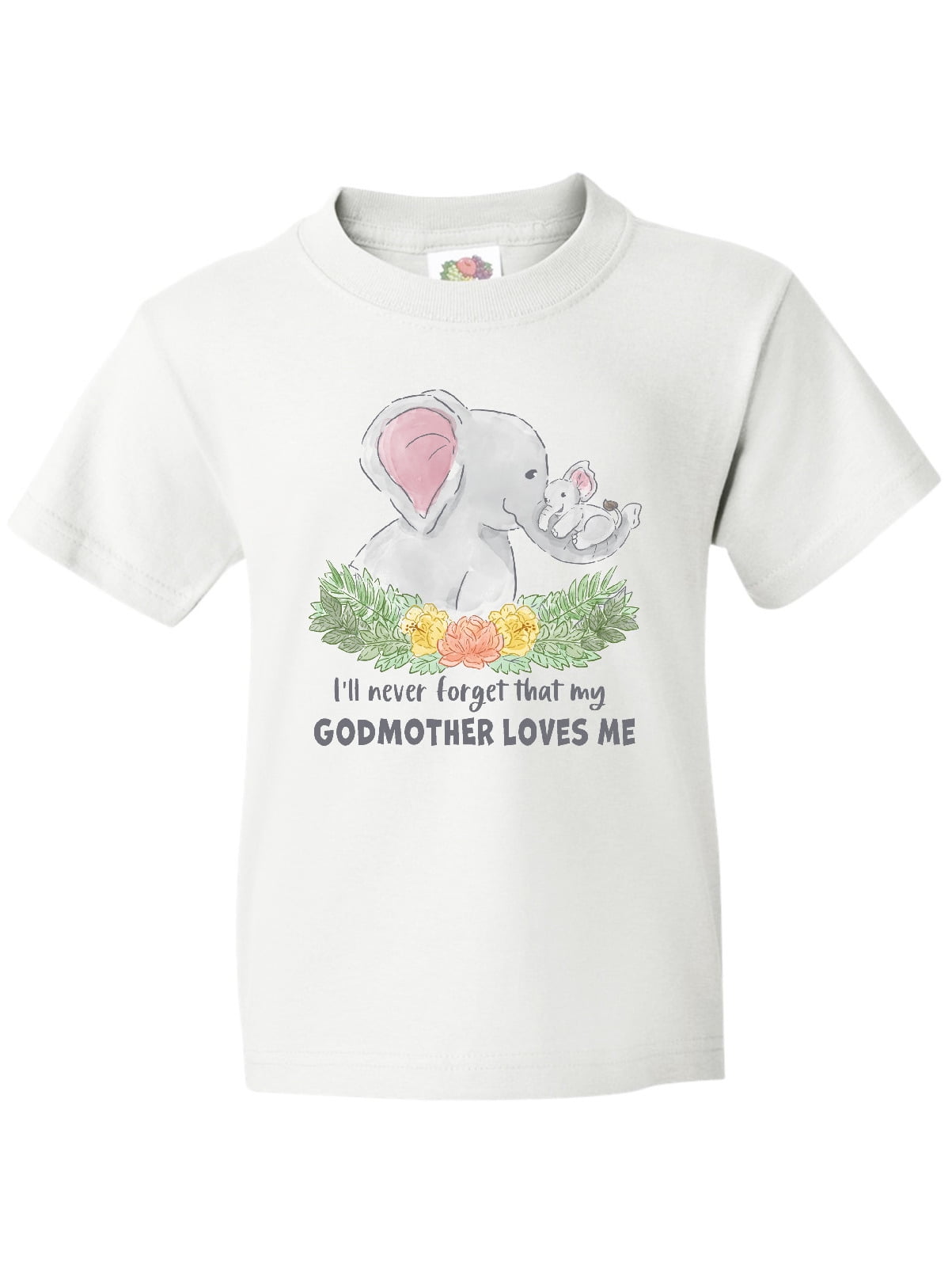 Inktastic I'll Never Forget That My Godmother Loves Me Cute Elephants Youth T-Shirt - Walmart.com