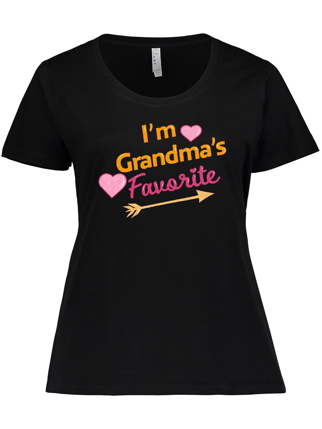 Inktastic I'm Grandma's Favorite with Arrow and Hearts in Pink Women's ...