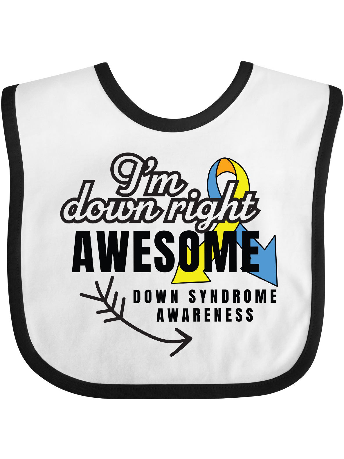 Inktastic Im Down Right Awesome Down Syndrome Awareness with Arrow Boys or Girls Baby Bib ...
