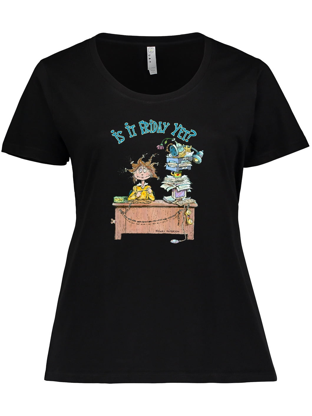Inktastic Is It Friday Yet with Frazzled Woman at Desk Women's Plus ...
