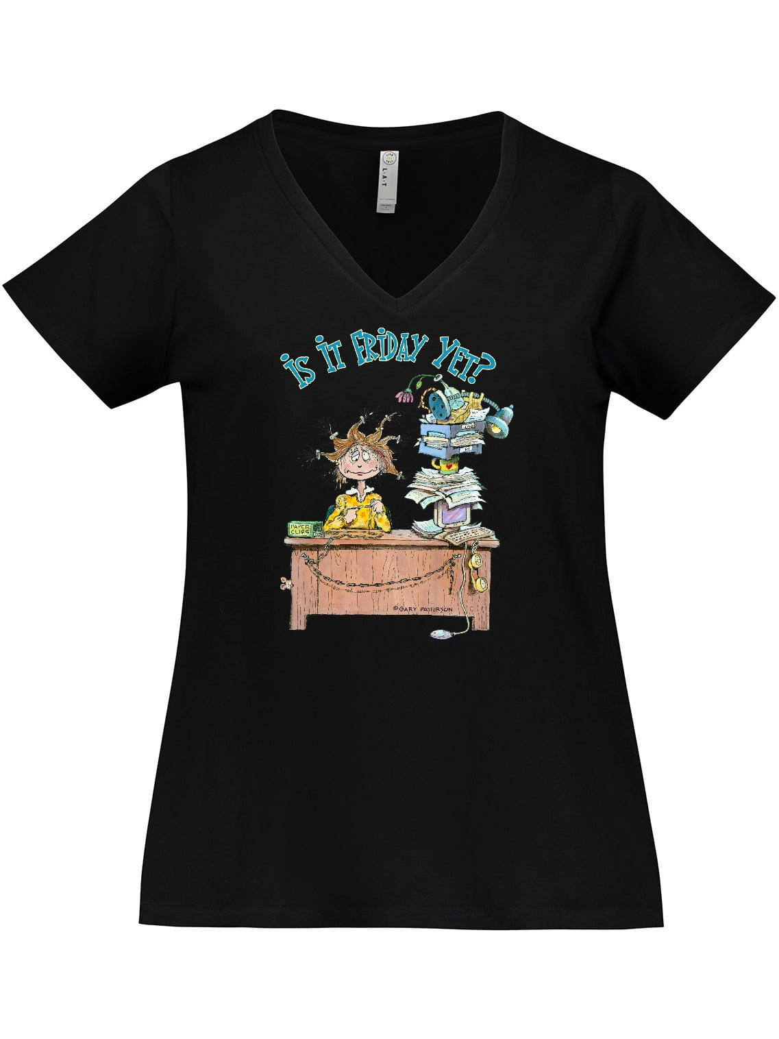 Inktastic Is It Friday Yet with Frazzled Woman at Desk Women's Plus ...