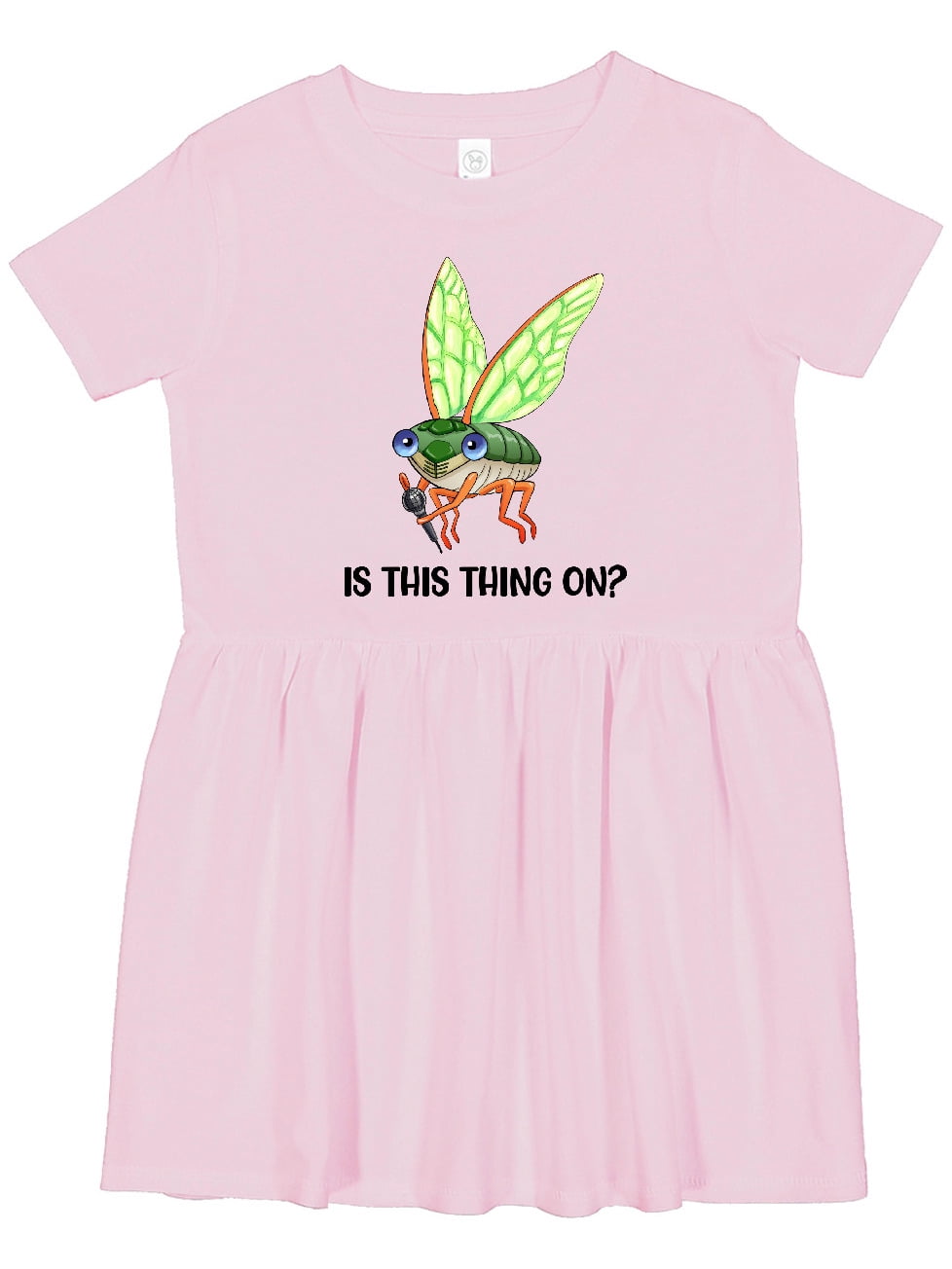 Inktastic Is This Thing On? Cute Cicada with Microphone Girls Toddler ...