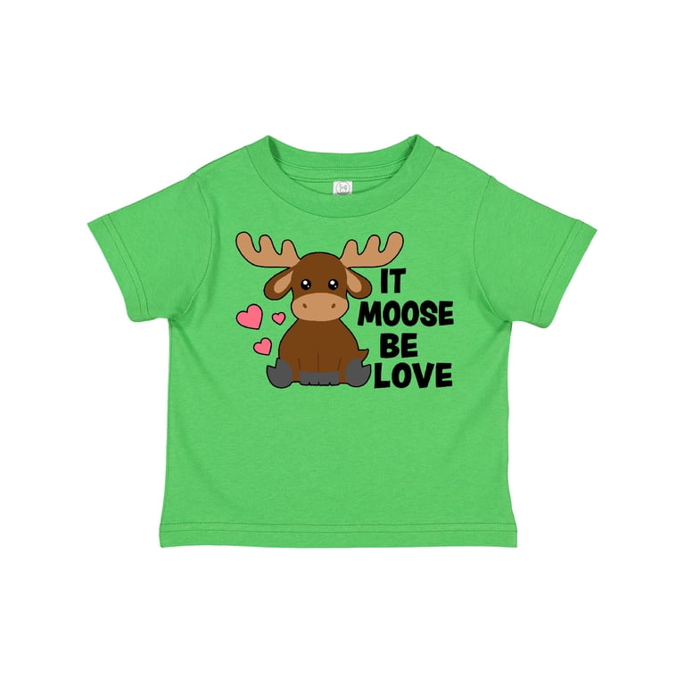 Moose Shirt For Toddlers Funny Moose Jumping In Leaf Pile" Kids