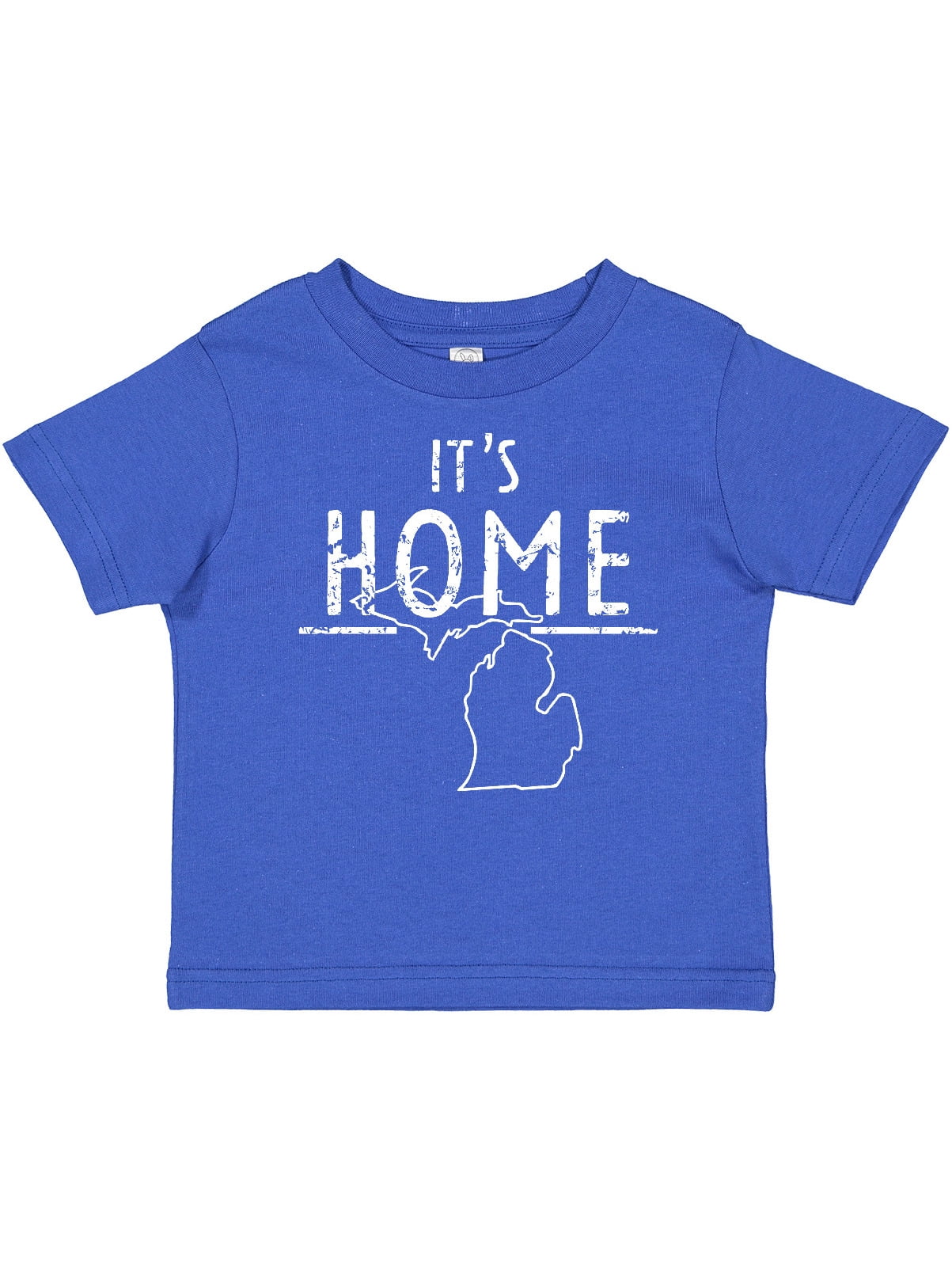 Inktastic It's Home- State of Michigan Outline Distressed Text Boys or ...