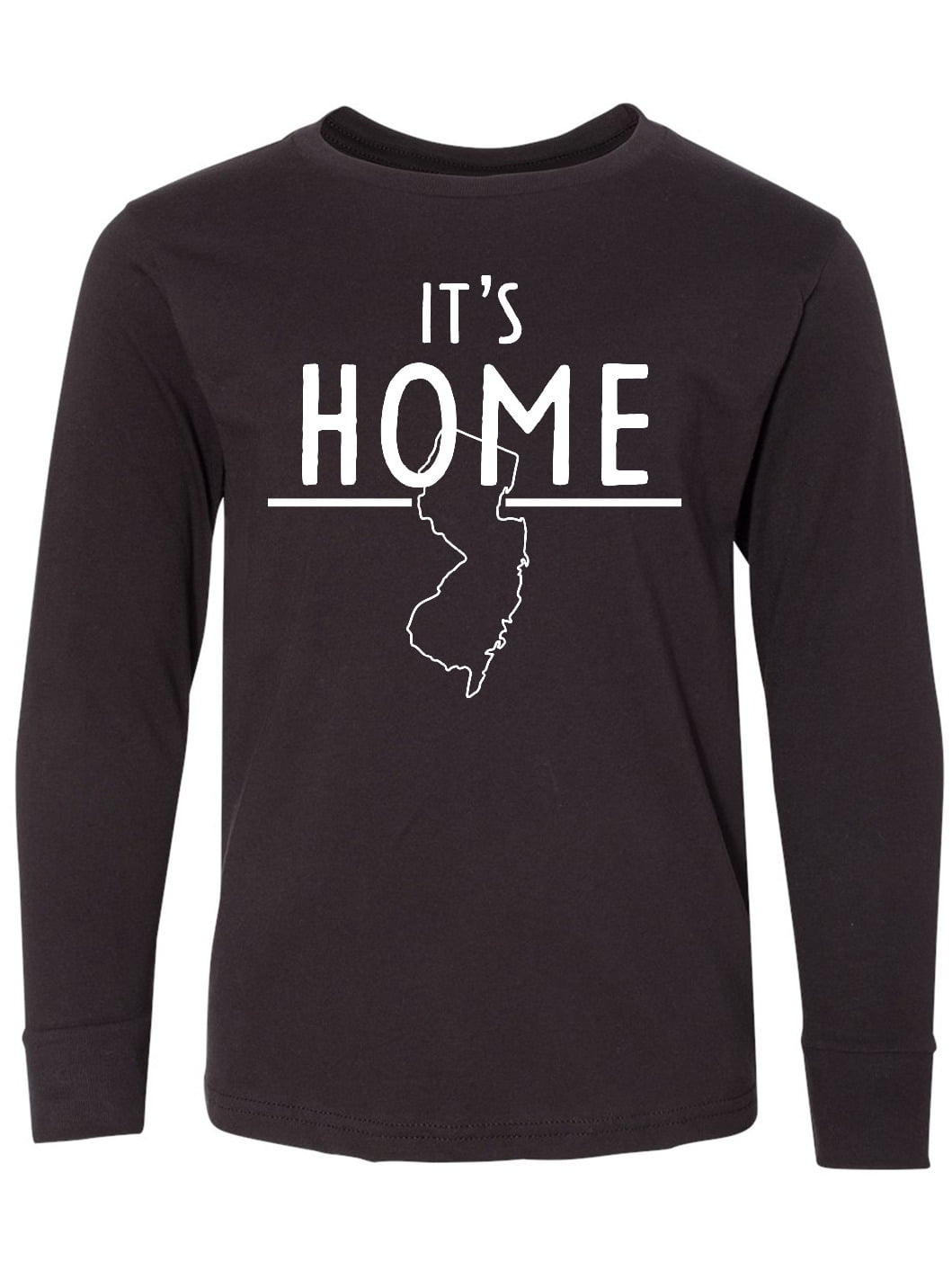 Inktastic It's Home- State of New Jersey Outline Long Sleeve Youth T ...