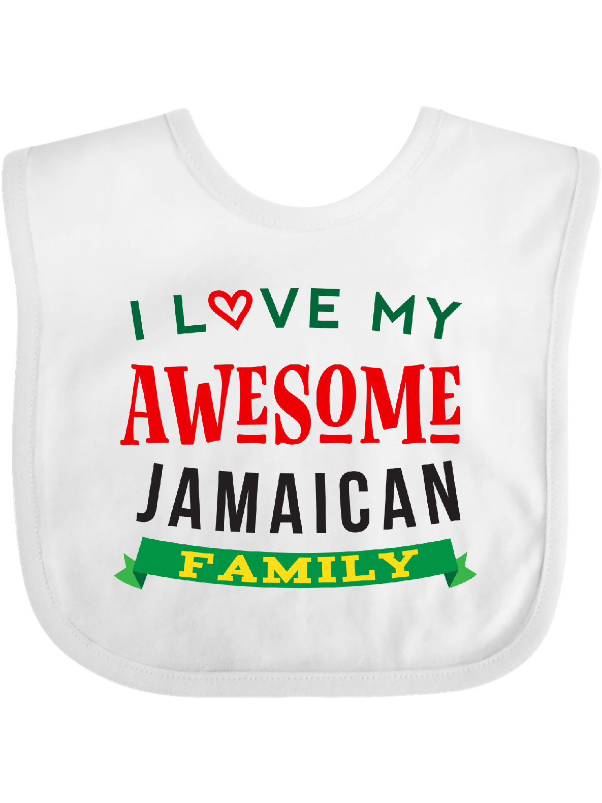Inktastic Jamaica Awesome Jamaican Family Boys or Girls Baby Bib ...