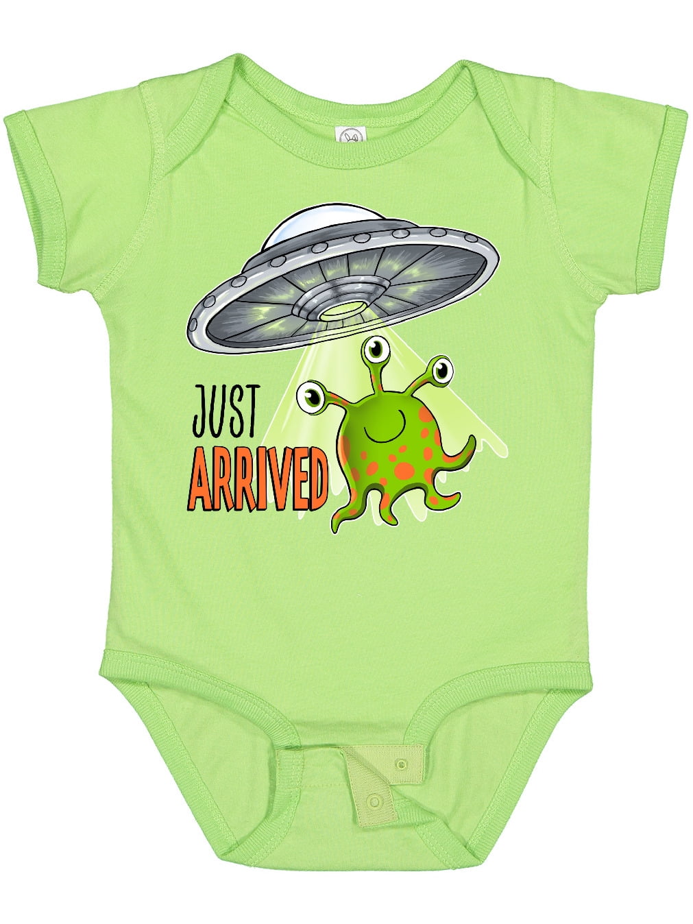 Inktastic Just Arrived- Cute Green Alien UFO Newborn Baby Boys or Girls ...