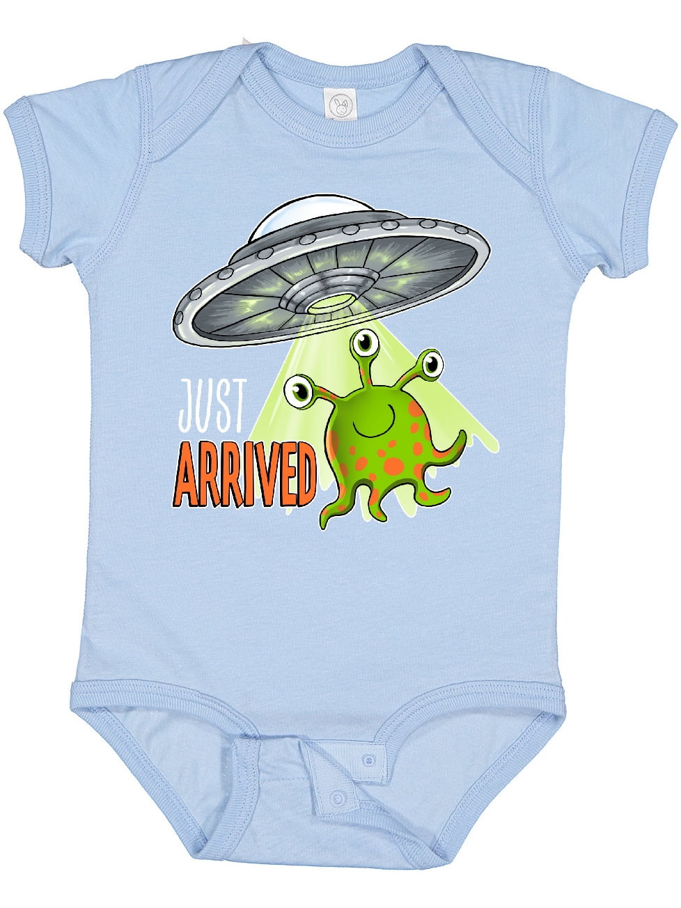 Inktastic Just Arrived- Cute Green Alien UFO Newborn Baby Boys or Girls ...