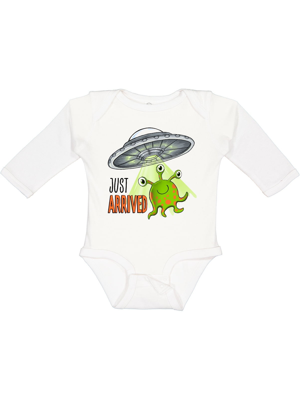 Inktastic Just Arrived- Cute Green Alien UFO Newborn Baby Boys or Girls ...