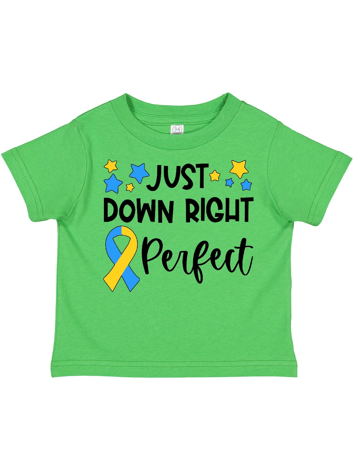 Inktastic Just Down Right Perfect Down Syndrome Awareness Ribbon Boys or Girls Toddler T-Shirt ...
