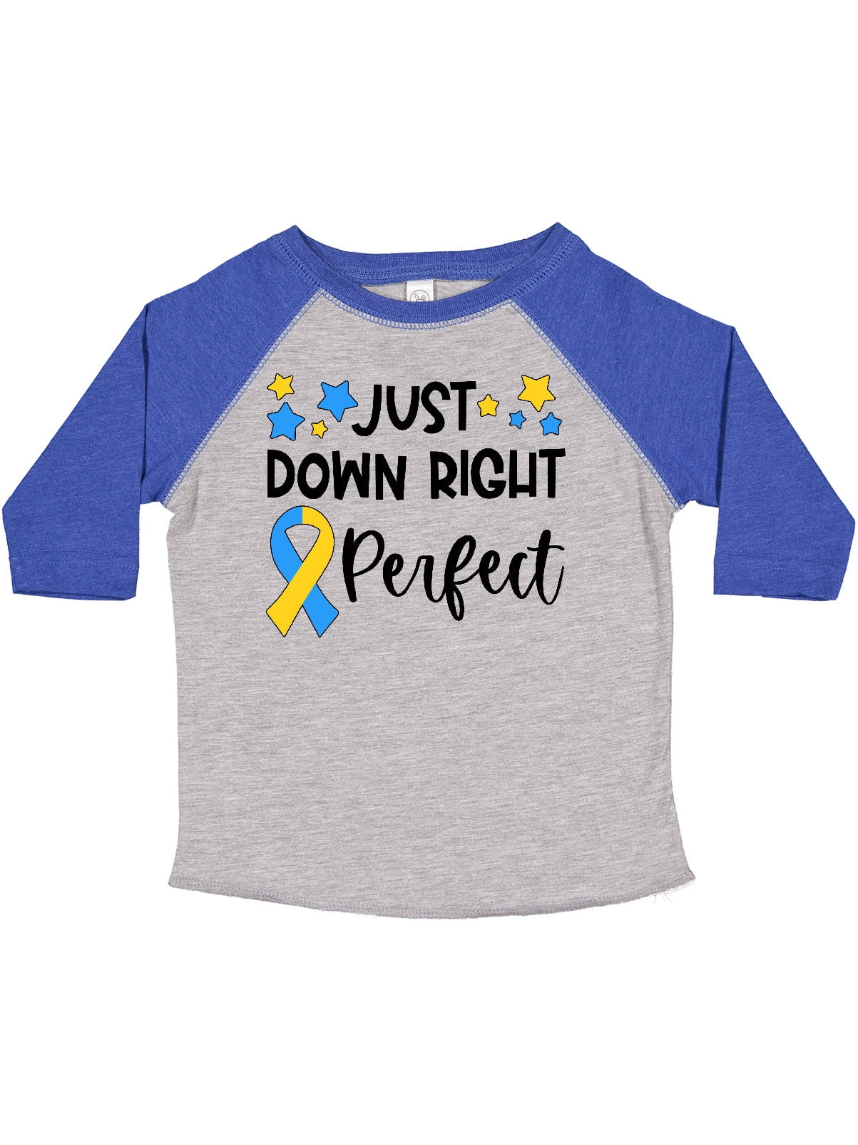 Inktastic Just Down Right Perfect Down Syndrome Awareness Ribbon Boys or Girls Toddler T-Shirt ...
