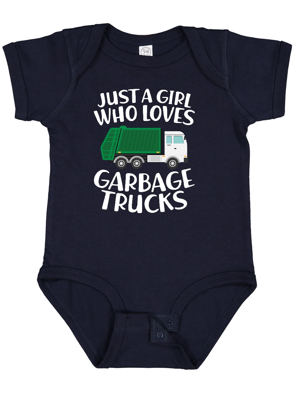 Inktastic Just a Girl Who Loves Garbage Trucks Girls Baby Bodysuit ...