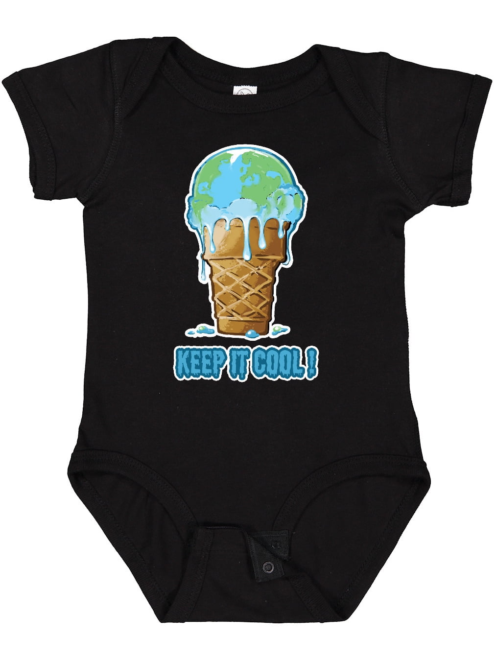 Inktastic Keep It Cool Melting Earth Ice Cream Cone Boys or Girls Baby ...