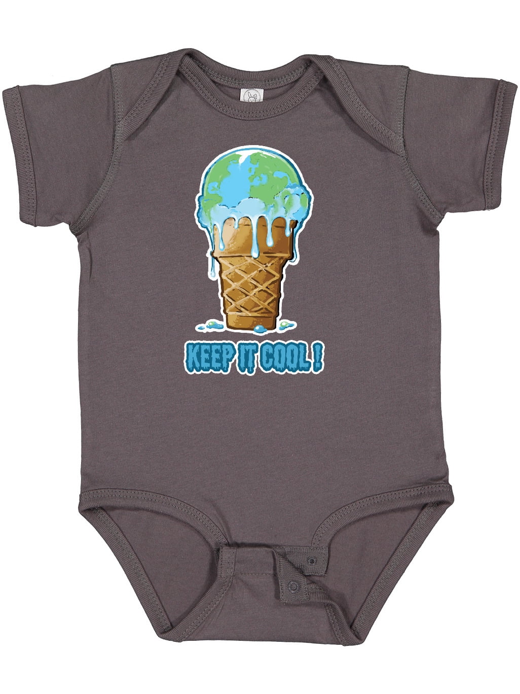 Inktastic Keep It Cool Melting Earth Ice Cream Cone Boys or Girls Baby ...