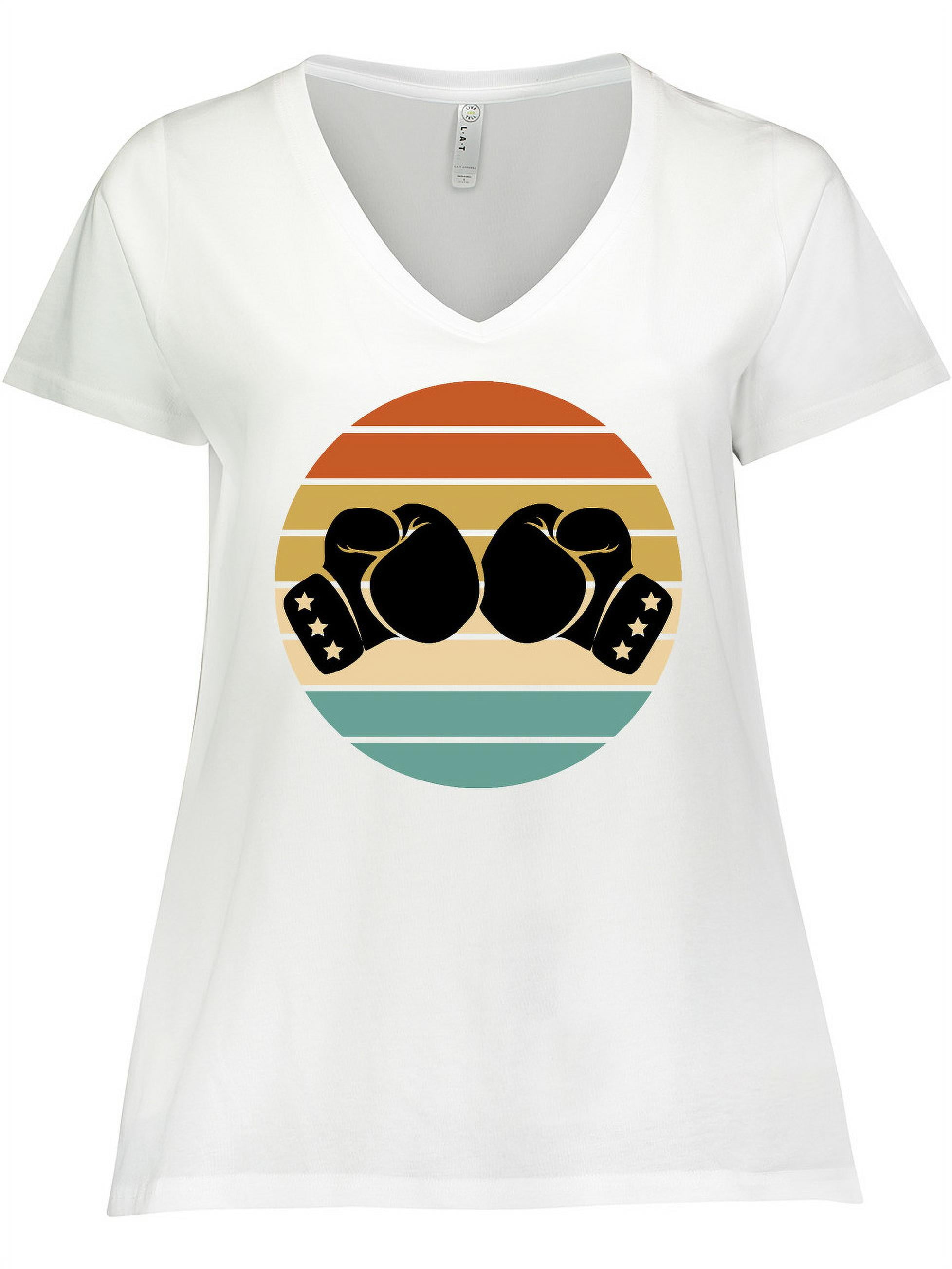 Inktastic Kickboxing Boxing Gloves Women's Plus Size V-Neck T-Shirt ...