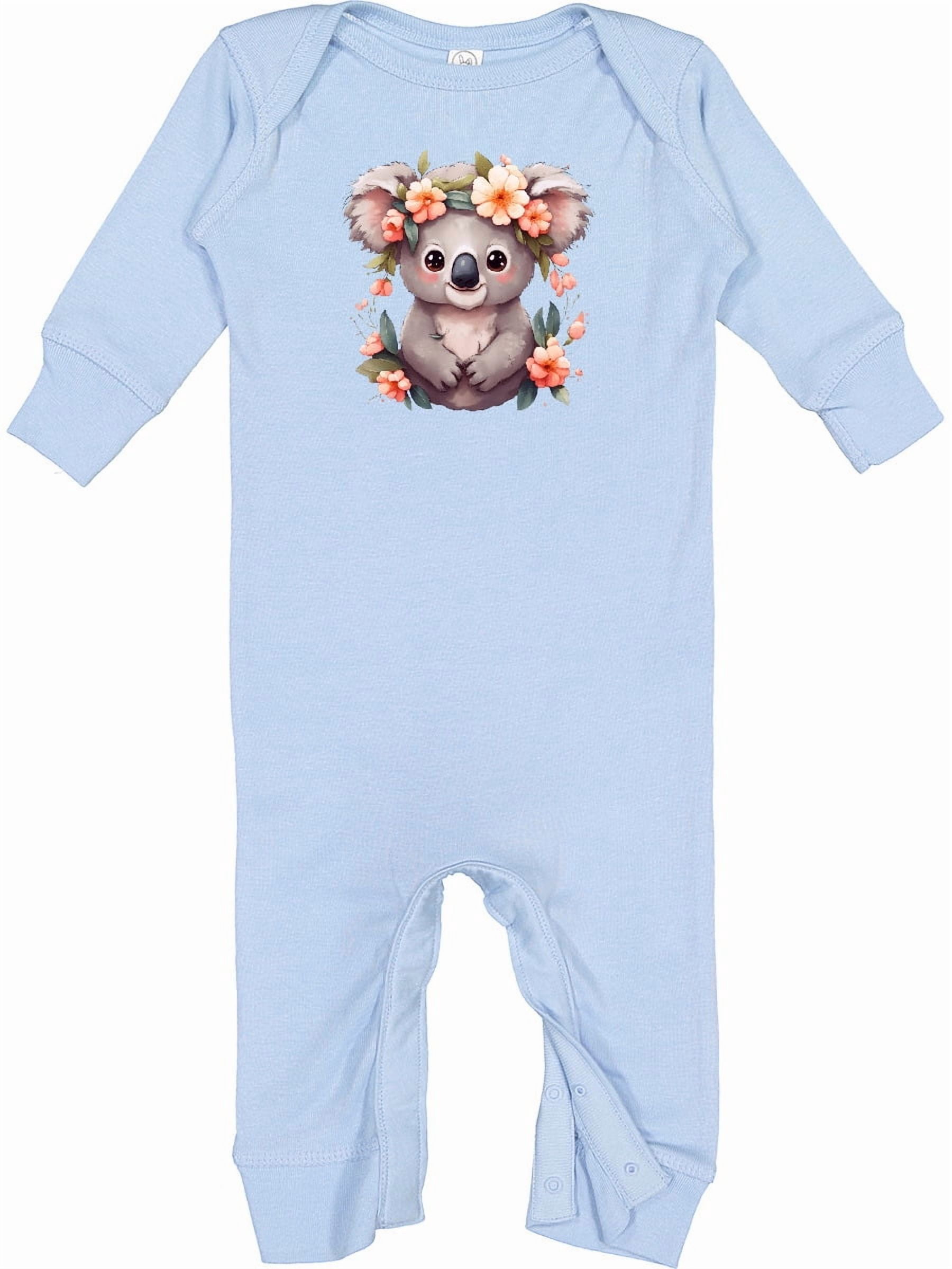 Inktastic Koala Bear Adorned in Flowers Baby Romper Coveralls - Walmart.com