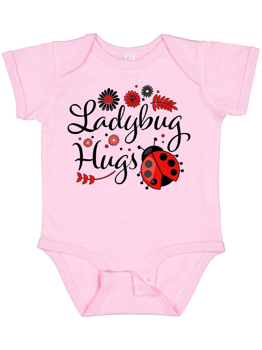 Inktastic Ladybug Hugs with Cute Ladybug and Flowers Boys or Girls Baby ...