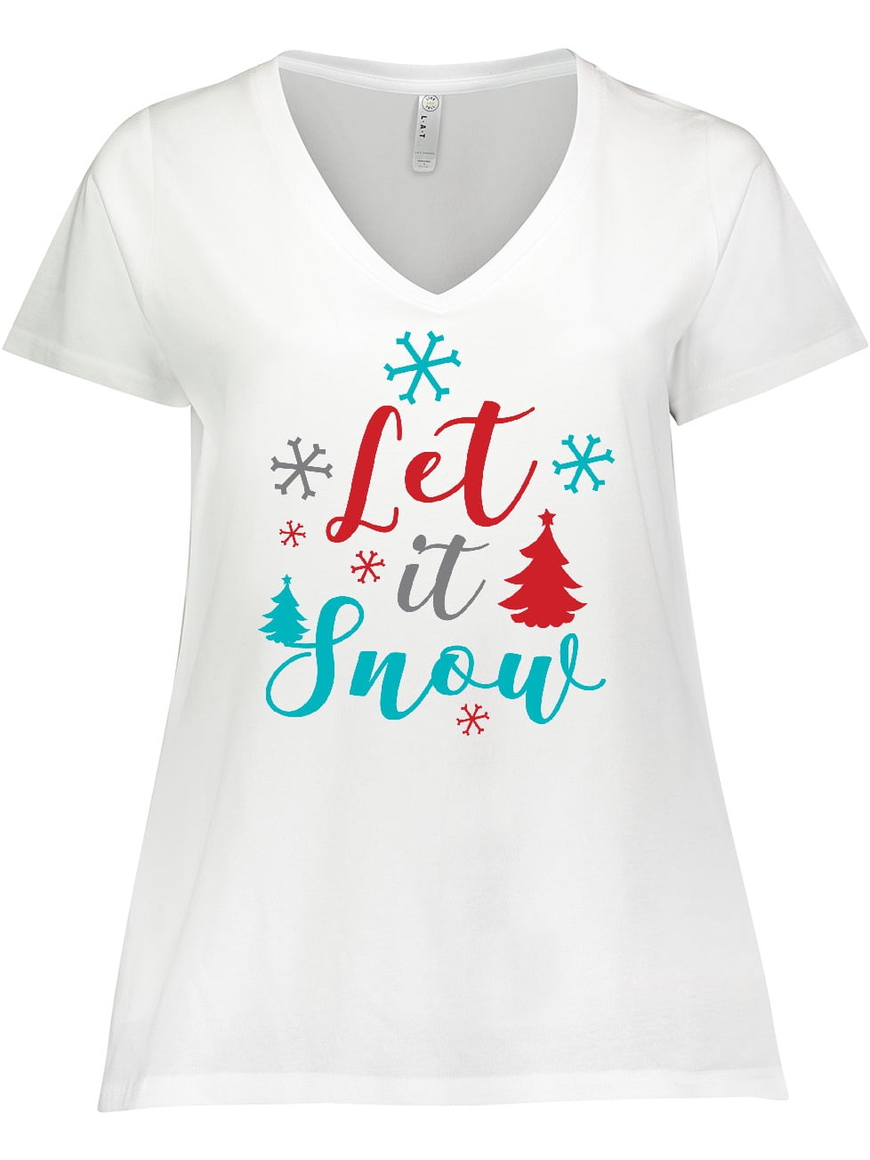 Inktastic Let It Snow, Snowflakes, Christmas - Red Blue Gray Women's ...
