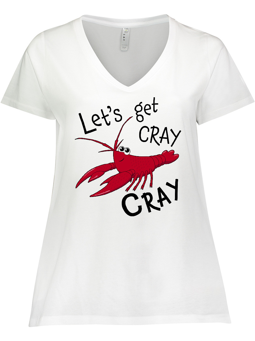 Inktastic Let's Get Cray Cray Cute Red Crayfish Women's Plus Size V ...