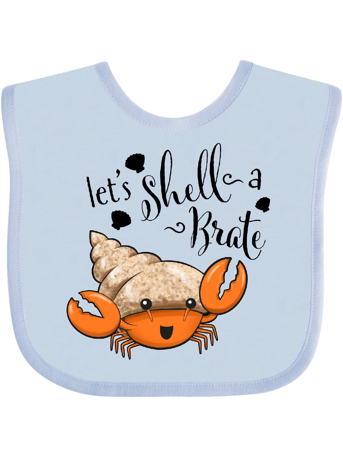 Inktastic Lets Shell-a-brate Cute Hermit Crab Boys or Girls Baby Bib - Walmart.com