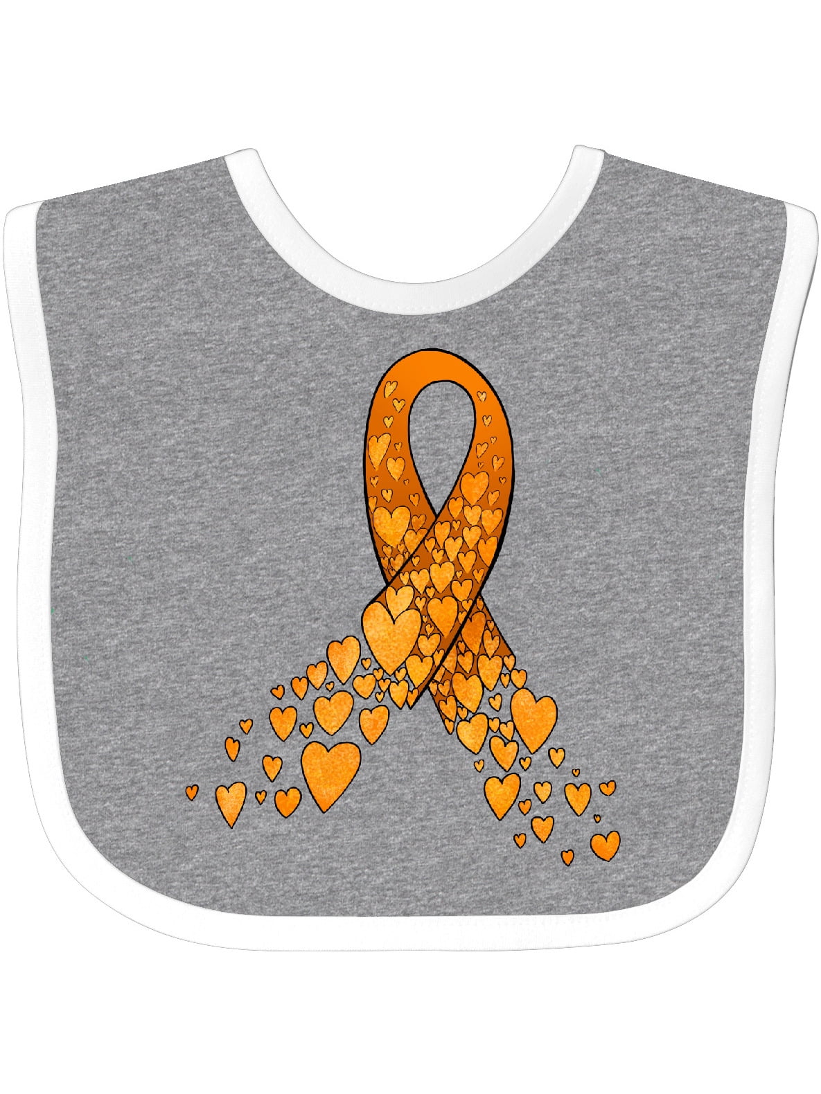 Inktastic Leukemia Awareness with Orange Ribbon Made of Hearts Boys or Girls Baby Bib - Walmart.com
